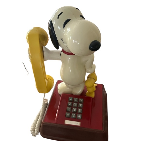 Other | Vintage Snoopy Yellow And Red Corded Telephone | Poshmark